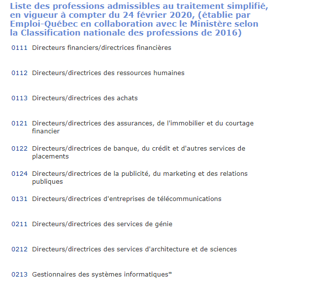 Une nouvelle liste de 226 professions et appellations d’emploi ...